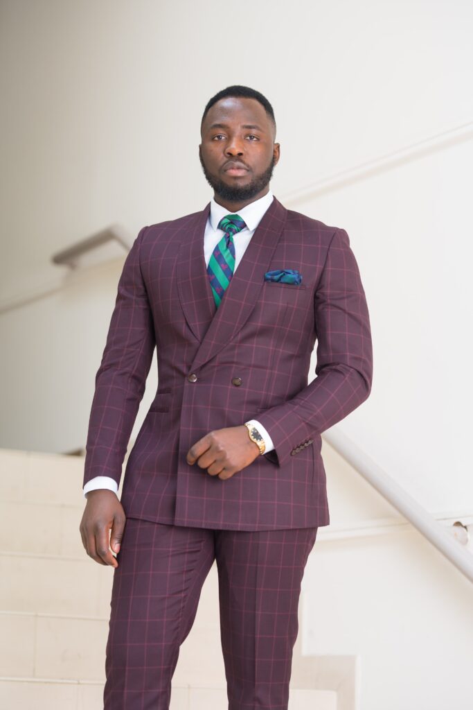 BURGUNDY WINDOW PAIN SUIT - Stanlion Best Deluxe Custom Made
